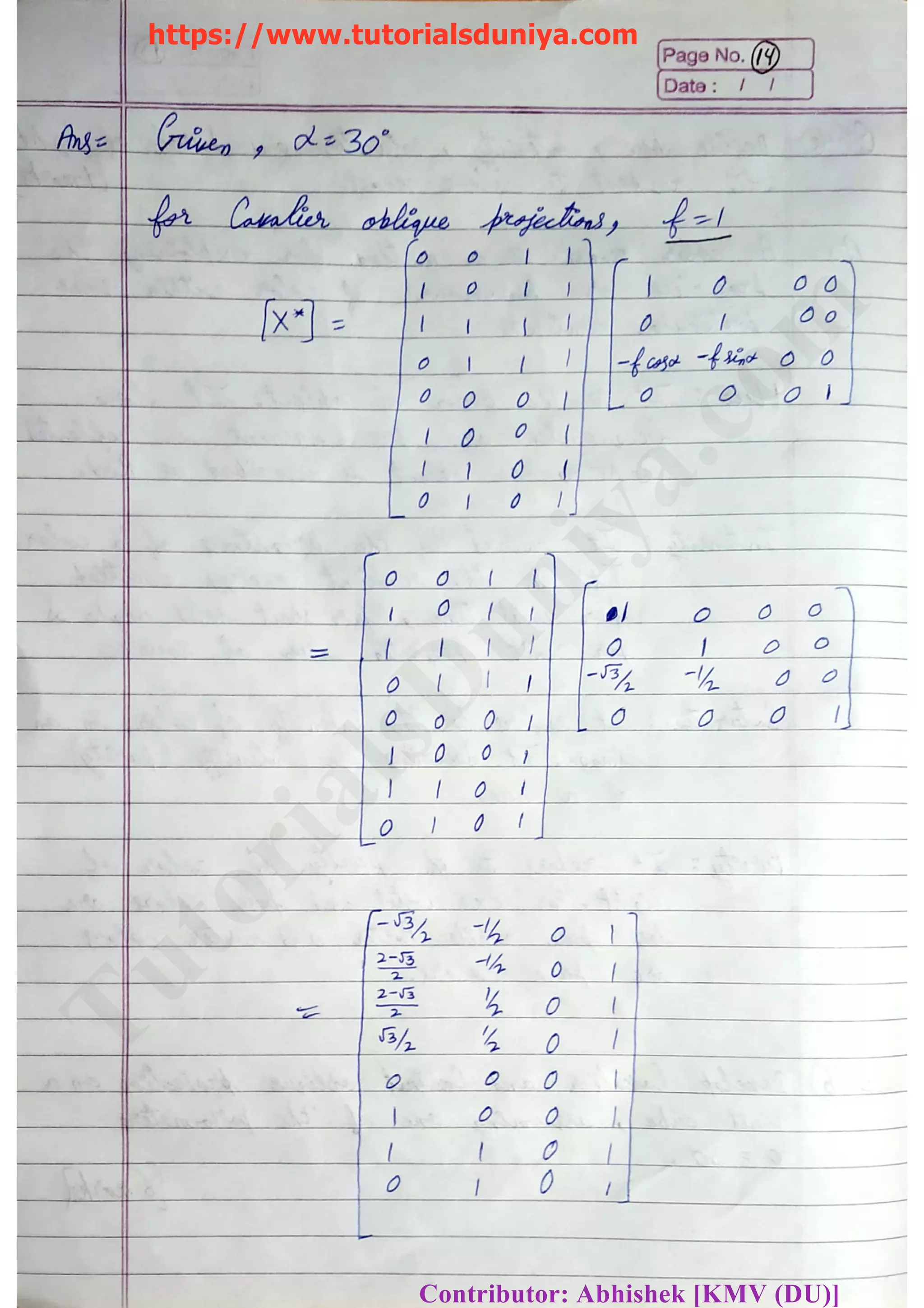 [Solutions] computer graphics question paper 2018 tutorialsduniya.com