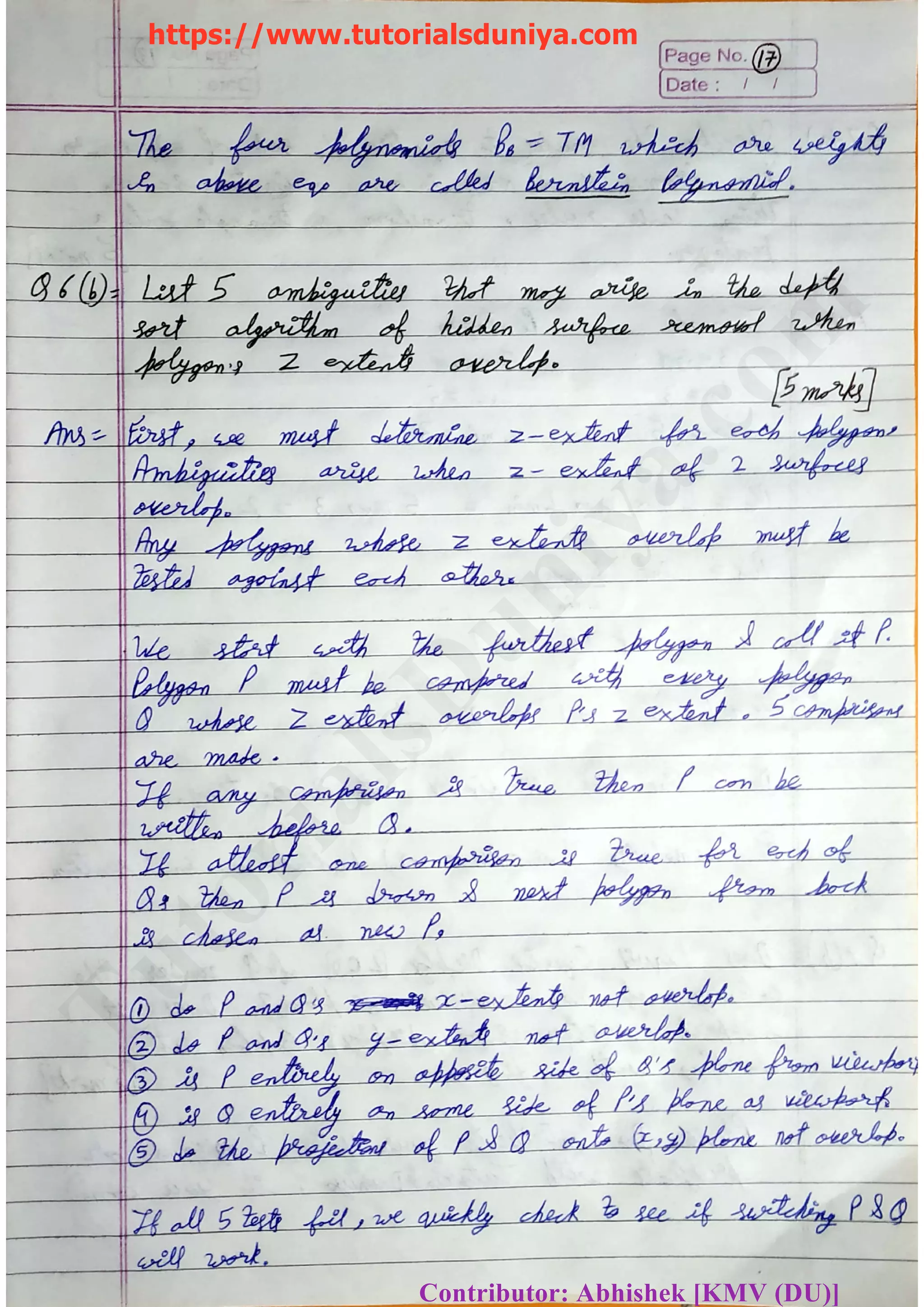 [Solutions] computer graphics question paper 2018 tutorialsduniya.com