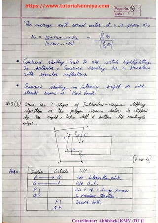 [Solutions] computer graphics question paper 2018 tutorialsduniya.com