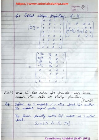 [Solutions] computer graphics question paper 2018 tutorialsduniya.com