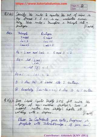 [Solutions] computer graphics question paper 2018 tutorialsduniya.com