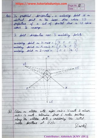 [Solutions] computer graphics question paper 2018 tutorialsduniya.com