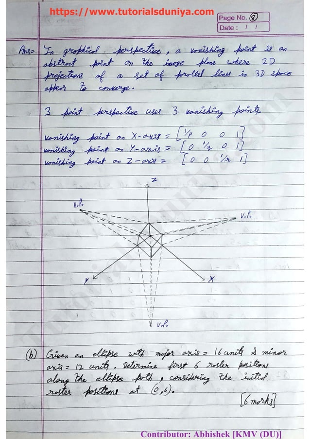 [Solutions] computer graphics question paper 2018 tutorialsduniya.com