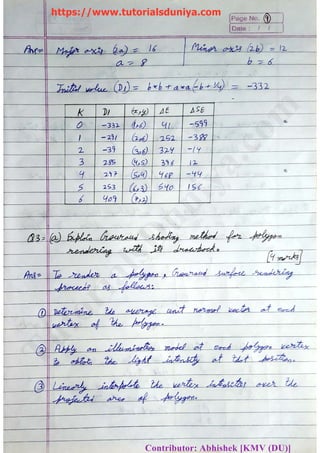 [Solutions] computer graphics question paper 2018 tutorialsduniya.com