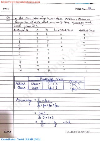[Solutions] data mining question paper 2018 tutorialsduniya.com