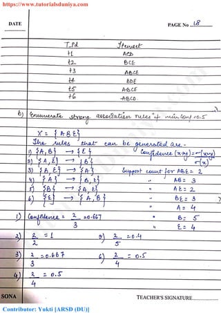 [Solutions] data mining question paper 2018 tutorialsduniya.com