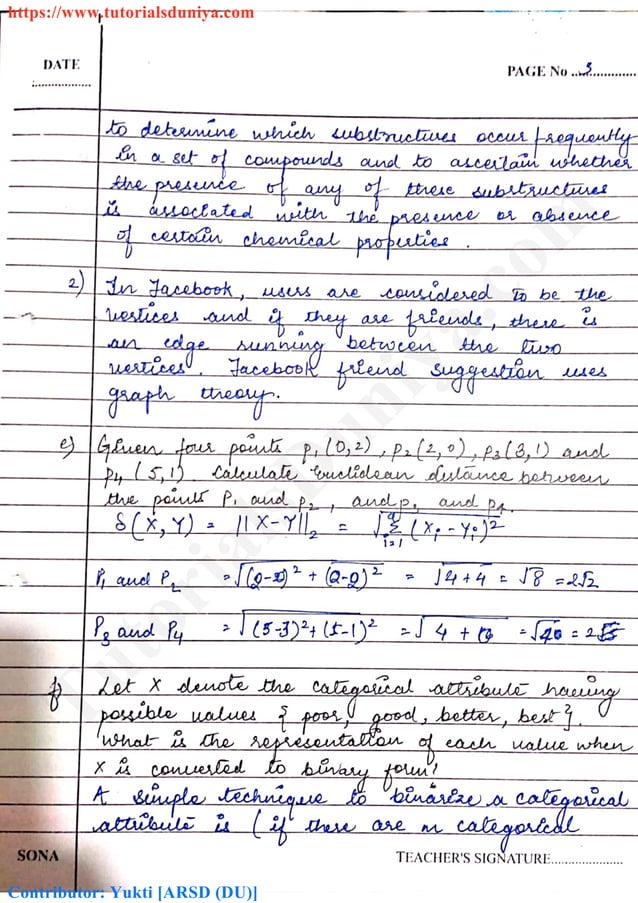 [Solutions] data mining question paper 2018 tutorialsduniya.com