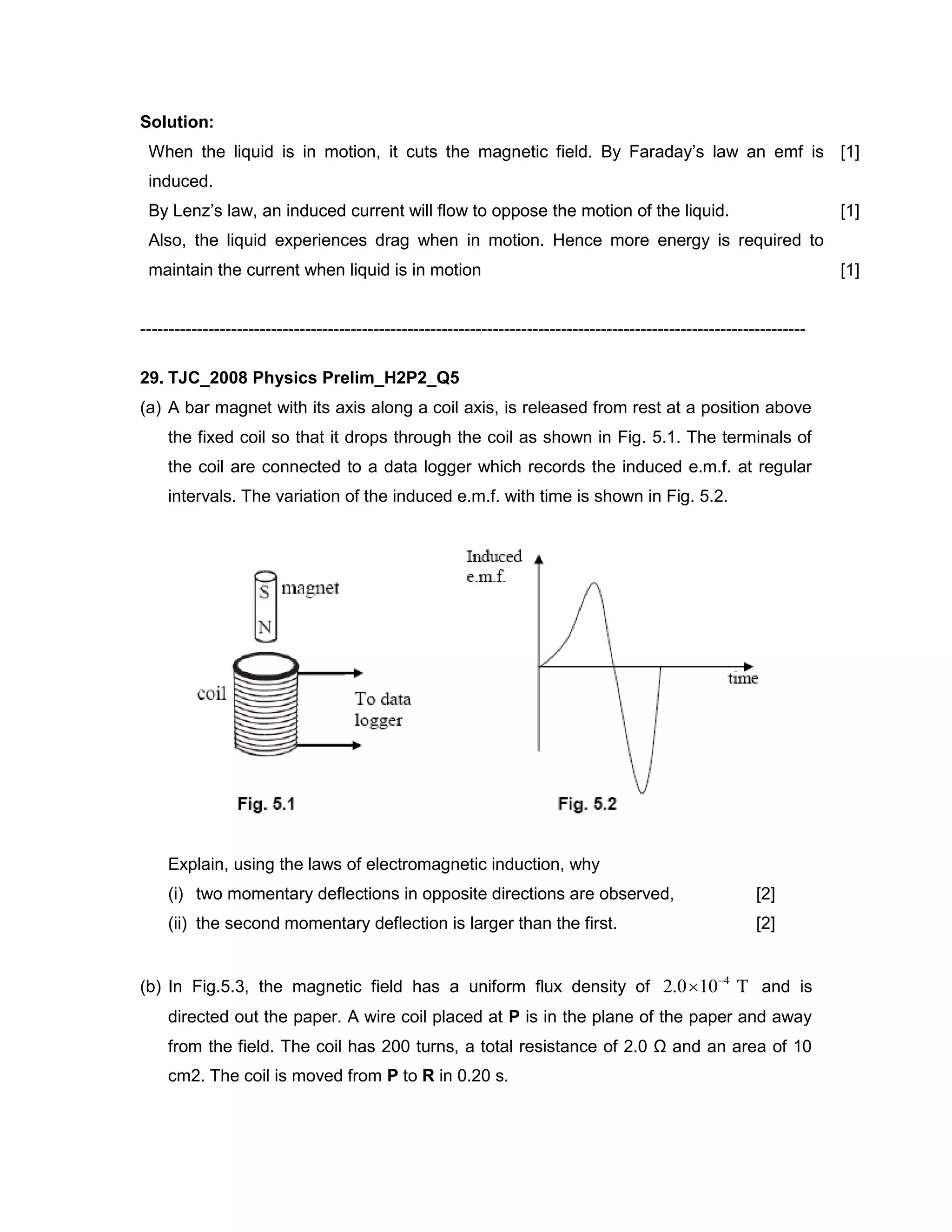 Solutions for electromagnetic induction | PDF | Physics | Science