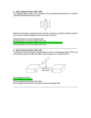 Solutions for electromagnetic induction | PDF | Physics | Science