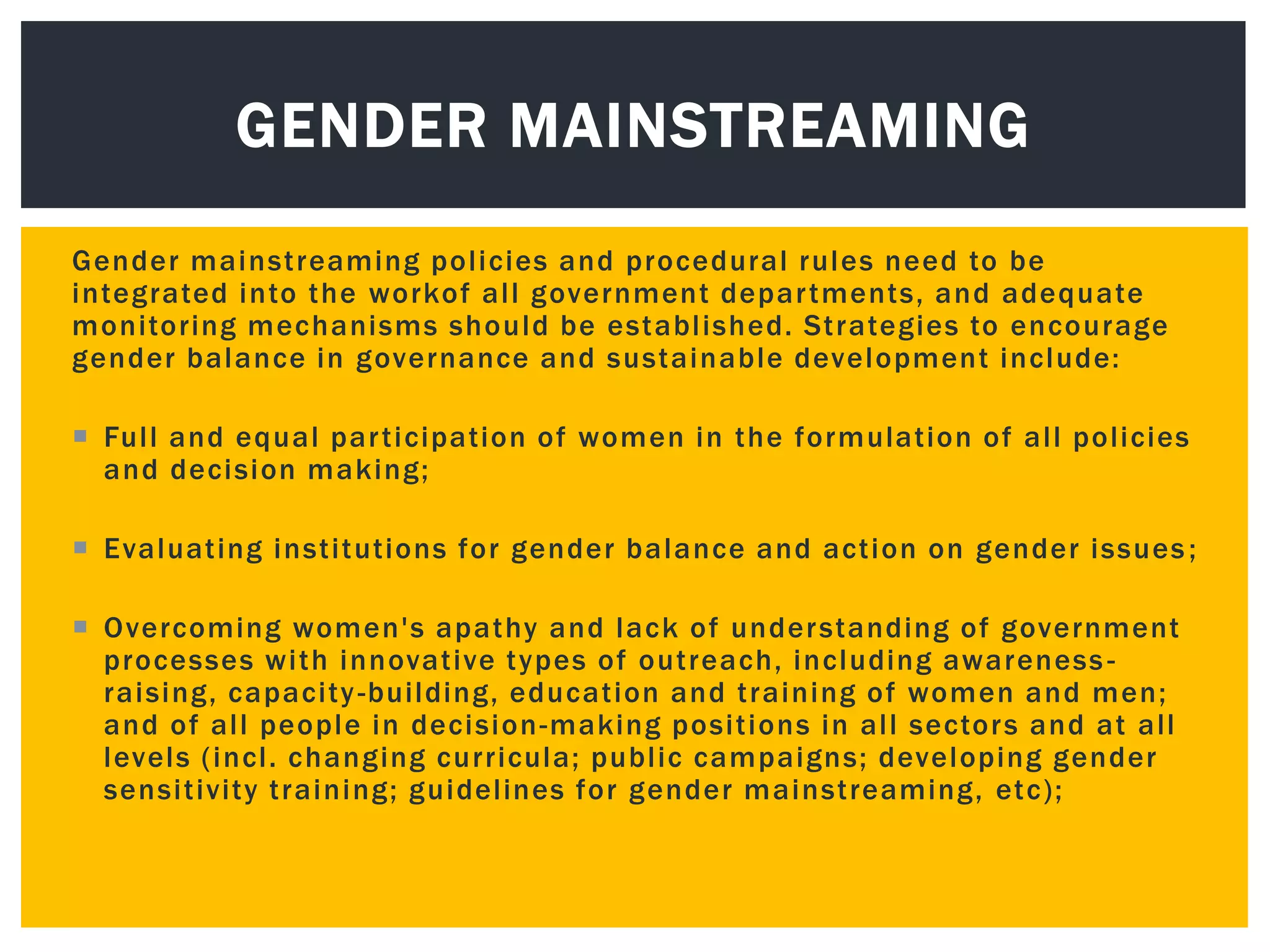 Solutions for gender concerns | PPTX