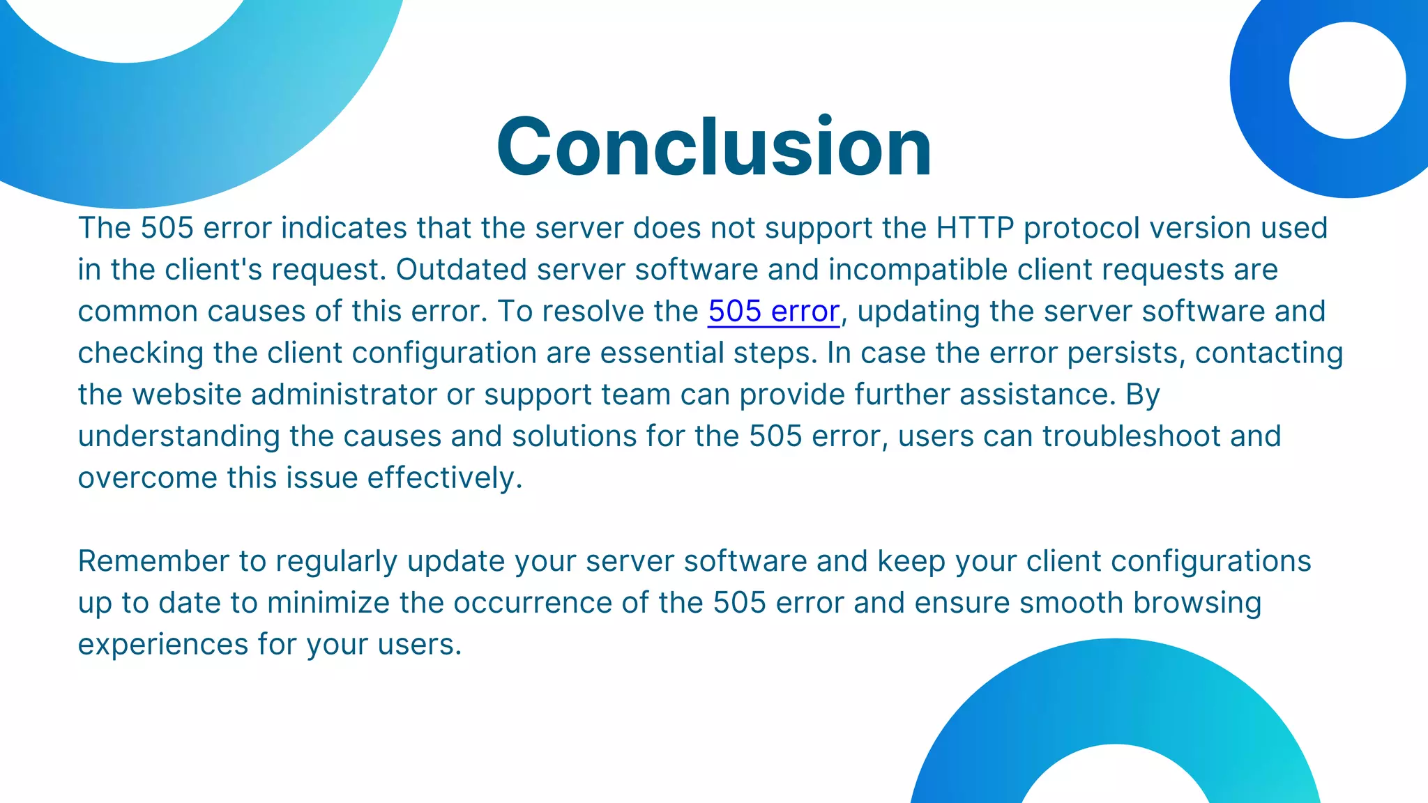 Solutions for the 505 Error.pptx