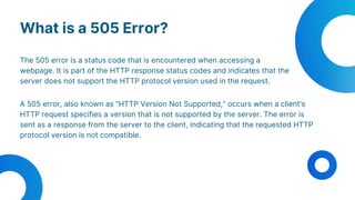 Solutions for the 505 Error.pptx