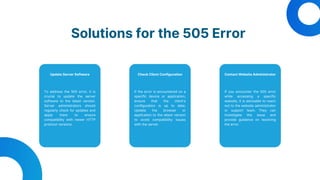 Solutions for the 505 Error.pptx