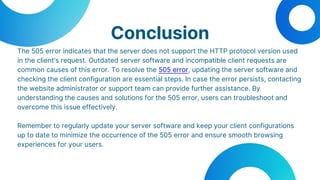 Solutions for the 505 Error.pptx