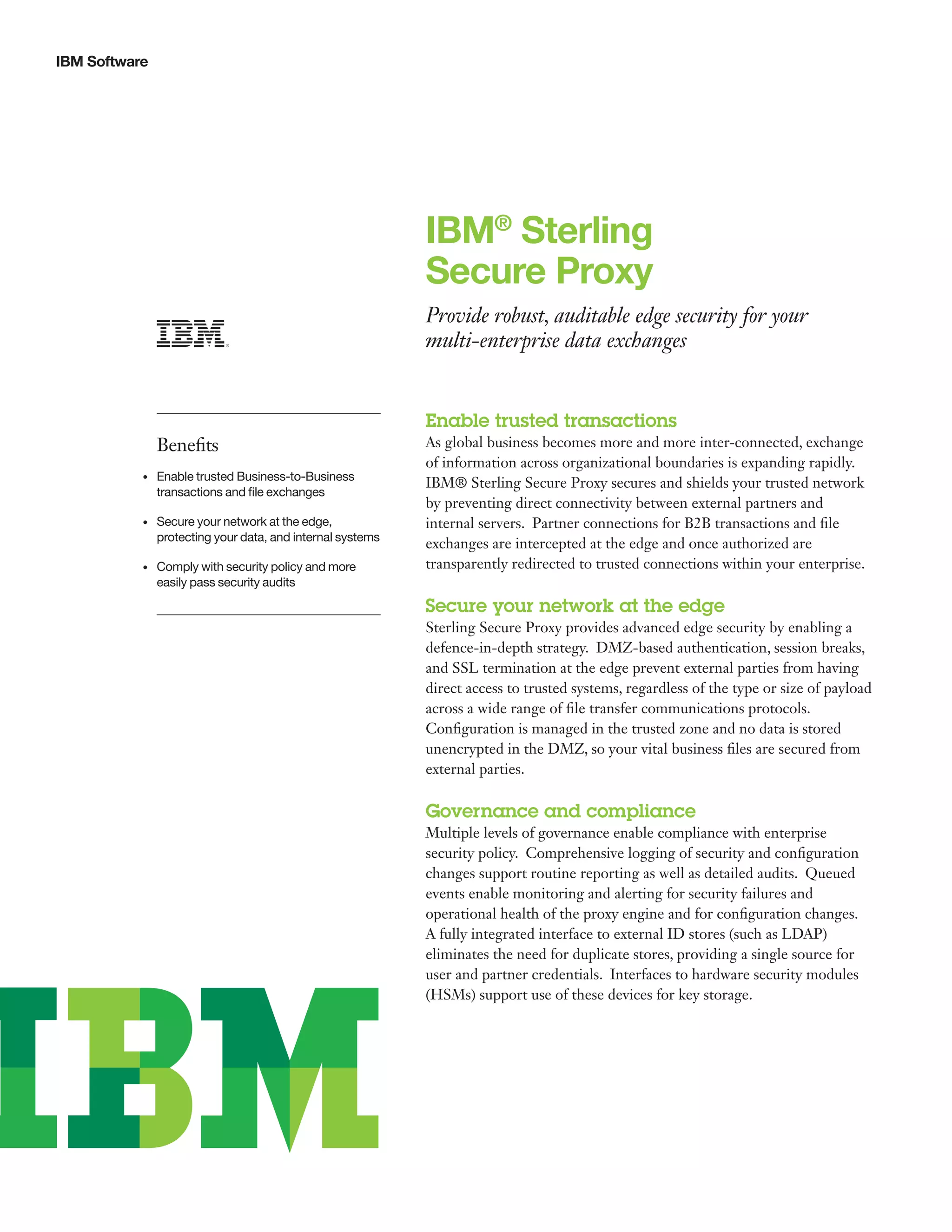 IBM Sterling Secure Proxy | PDF | Internet | Computing