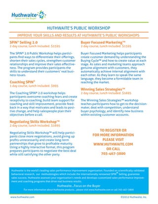 Public Workshop Schedule | PDF