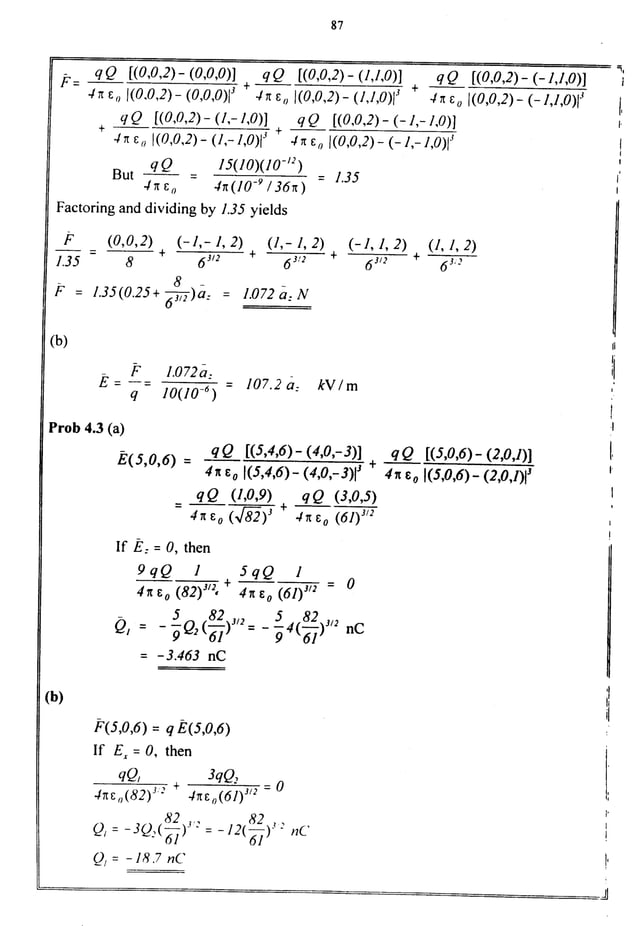 [Solutions manual] elements of electromagnetics BY sadiku - 3rd