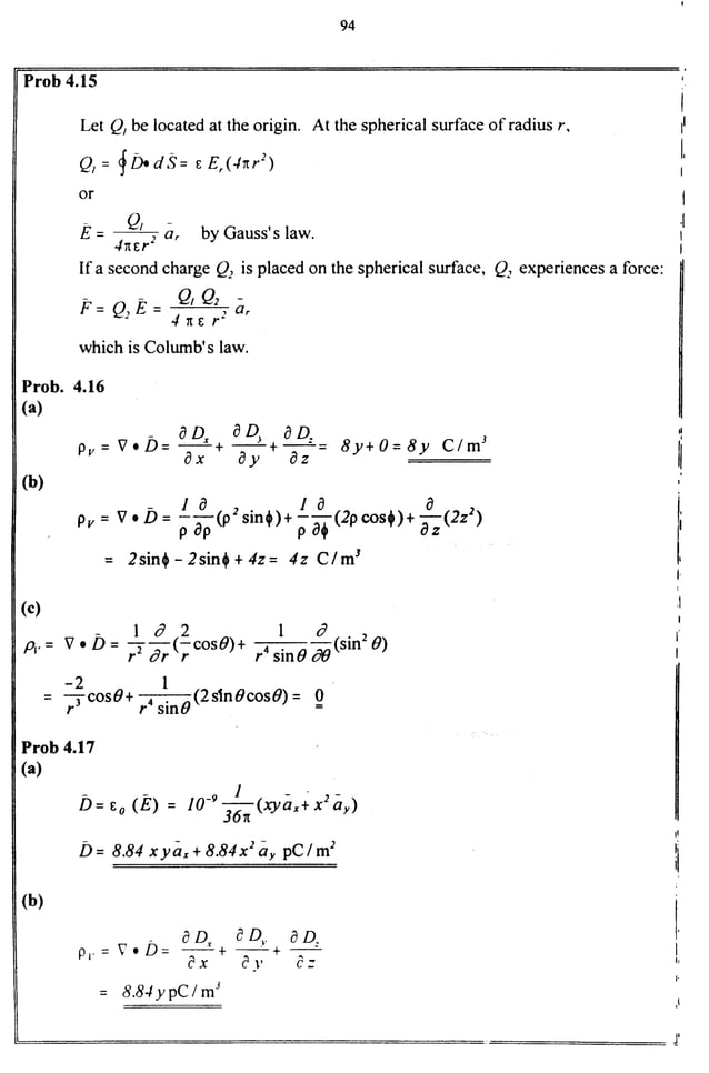 [Solutions manual] elements of electromagnetics BY sadiku - 3rd