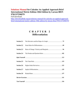 Solutions manual for calculus an applied approach brief international ...