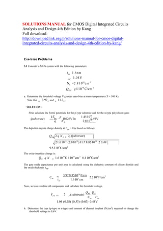 Solutions manual for cmos digital integrated circuits analysis and ...