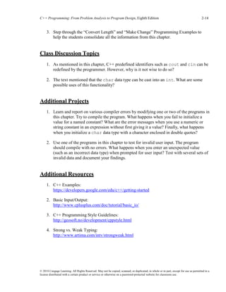Solutions manual for c++ programming from problem analysis to program ...