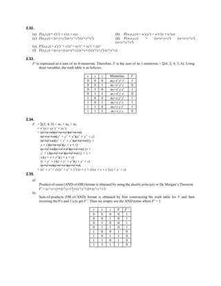 Solutions manual for digital logic and microprocessor design with interfacing 2nd edition by ...