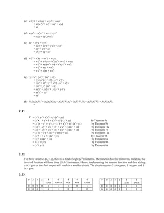Solutions manual for digital logic and microprocessor design with ...