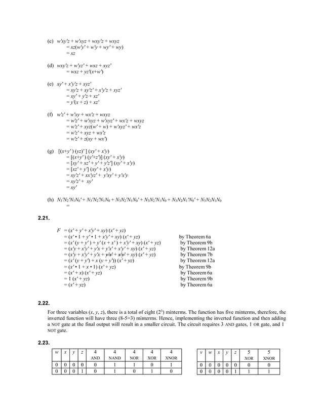 Solutions manual for digital logic and microprocessor design with ...