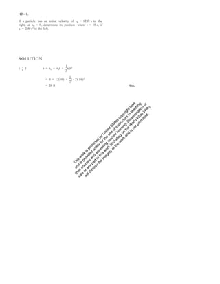 Solutions manual for engineering mechanics dynamics 13th edition by hibbeler | PDF