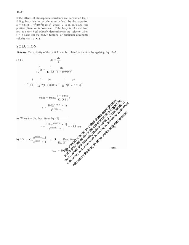 Solutions manual for engineering mechanics dynamics 13th edition by hibbeler | PDF