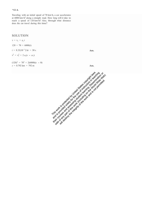 Solutions manual for engineering mechanics dynamics 13th edition by hibbeler | PDF