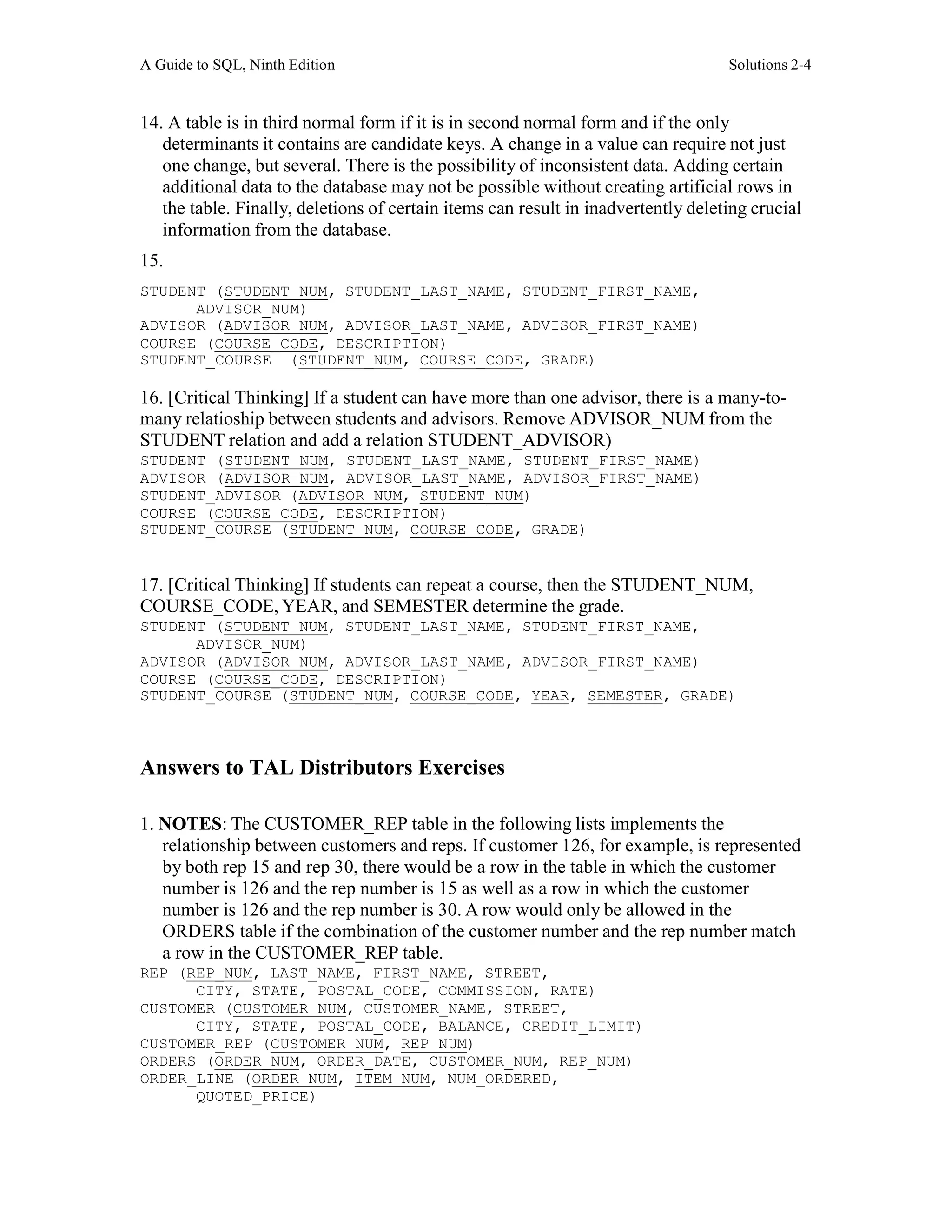 Solutions manual for guide to sql 9th edition by pratt | PDF