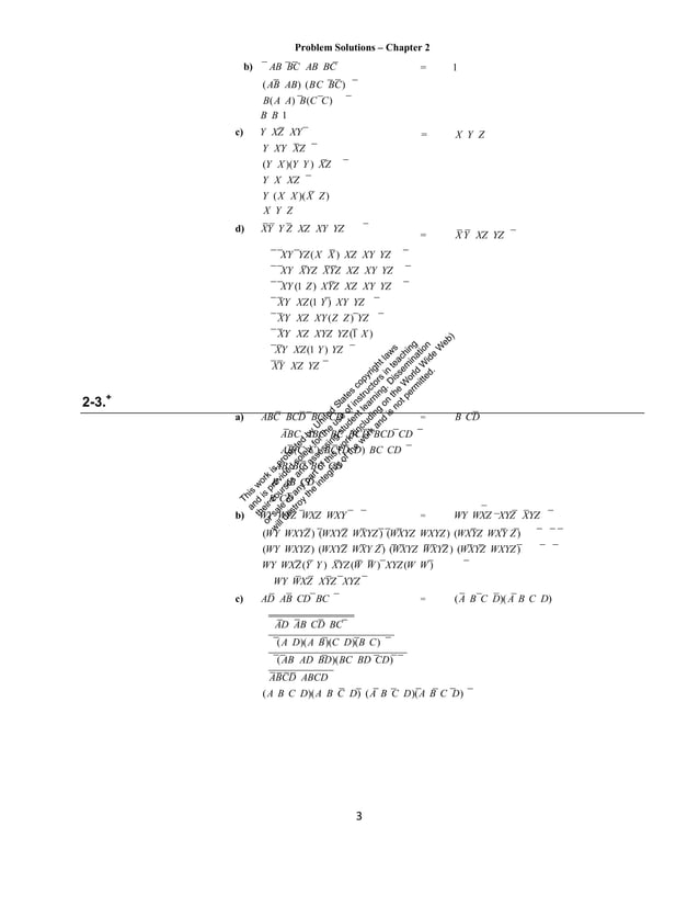 Solutions manual for logic and computer design fundamentals 5th edition ...