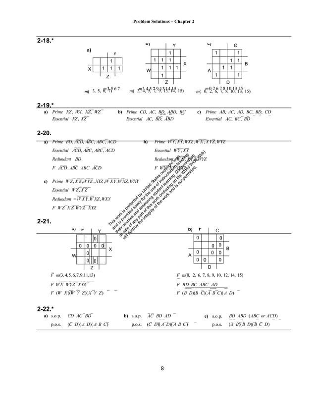 Solutions manual for logic and computer design fundamentals 5th edition ...
