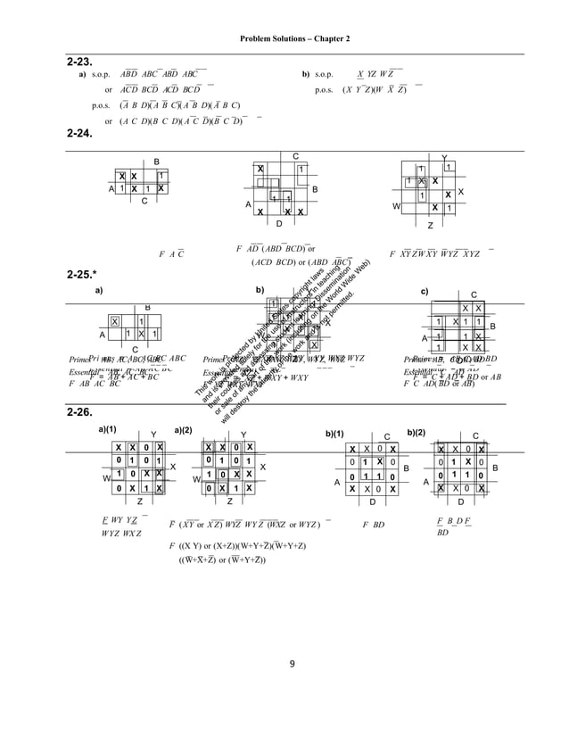 Solutions manual for logic and computer design fundamentals 5th edition ...