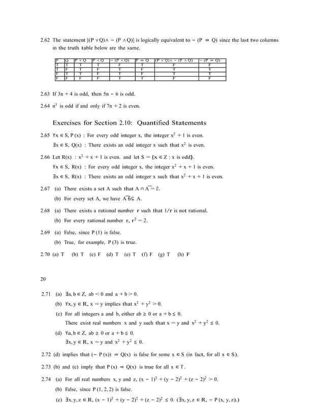 Solutions Manual For Mathematical Proofs A Transition To Advanced