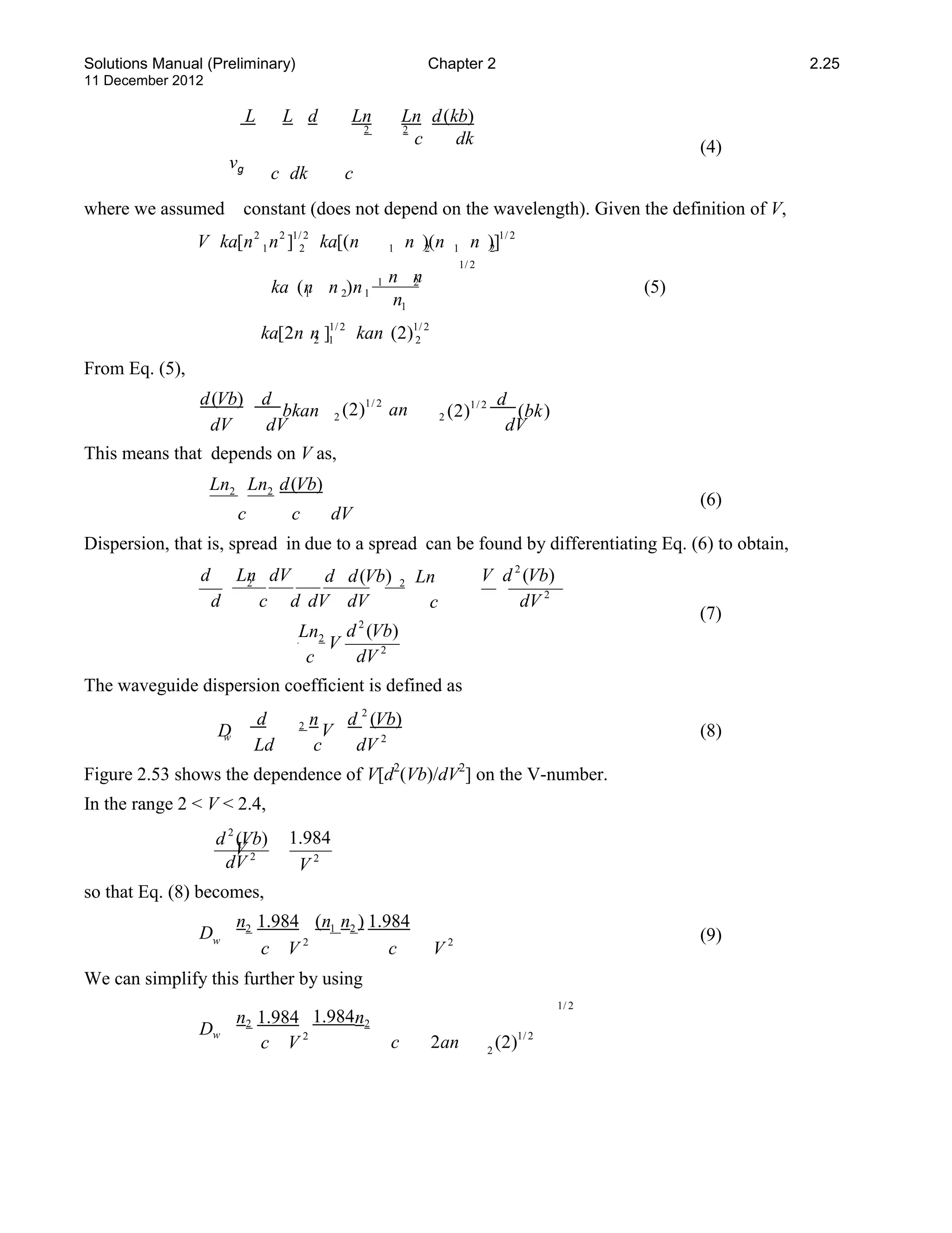 Solutions manual for optoelectronics and photonics principles and practices 2nd edition by kasap ...