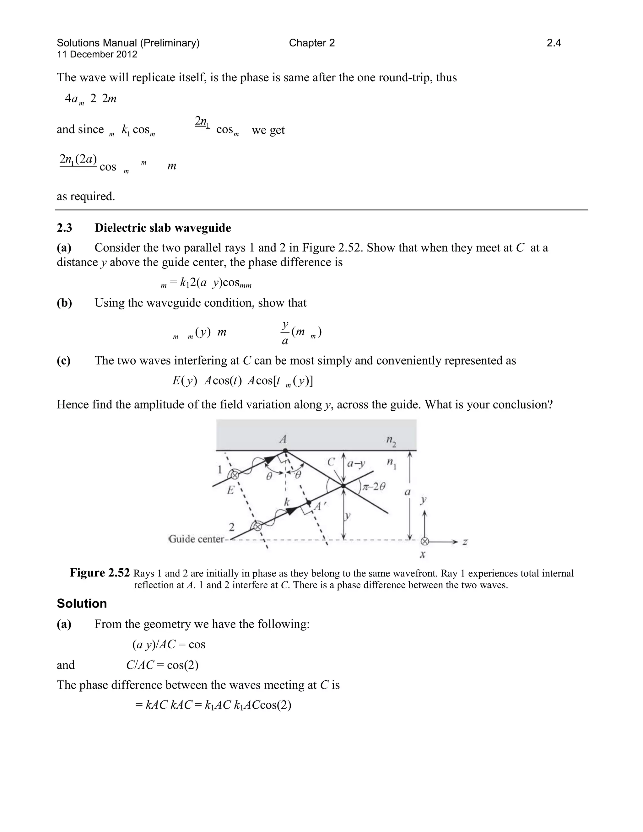 Solutions manual for optoelectronics and photonics principles and practices 2nd edition by kasap ...