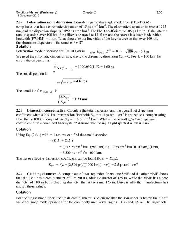 Solutions manual for optoelectronics and photonics principles and practices 2nd edition by kasap ...
