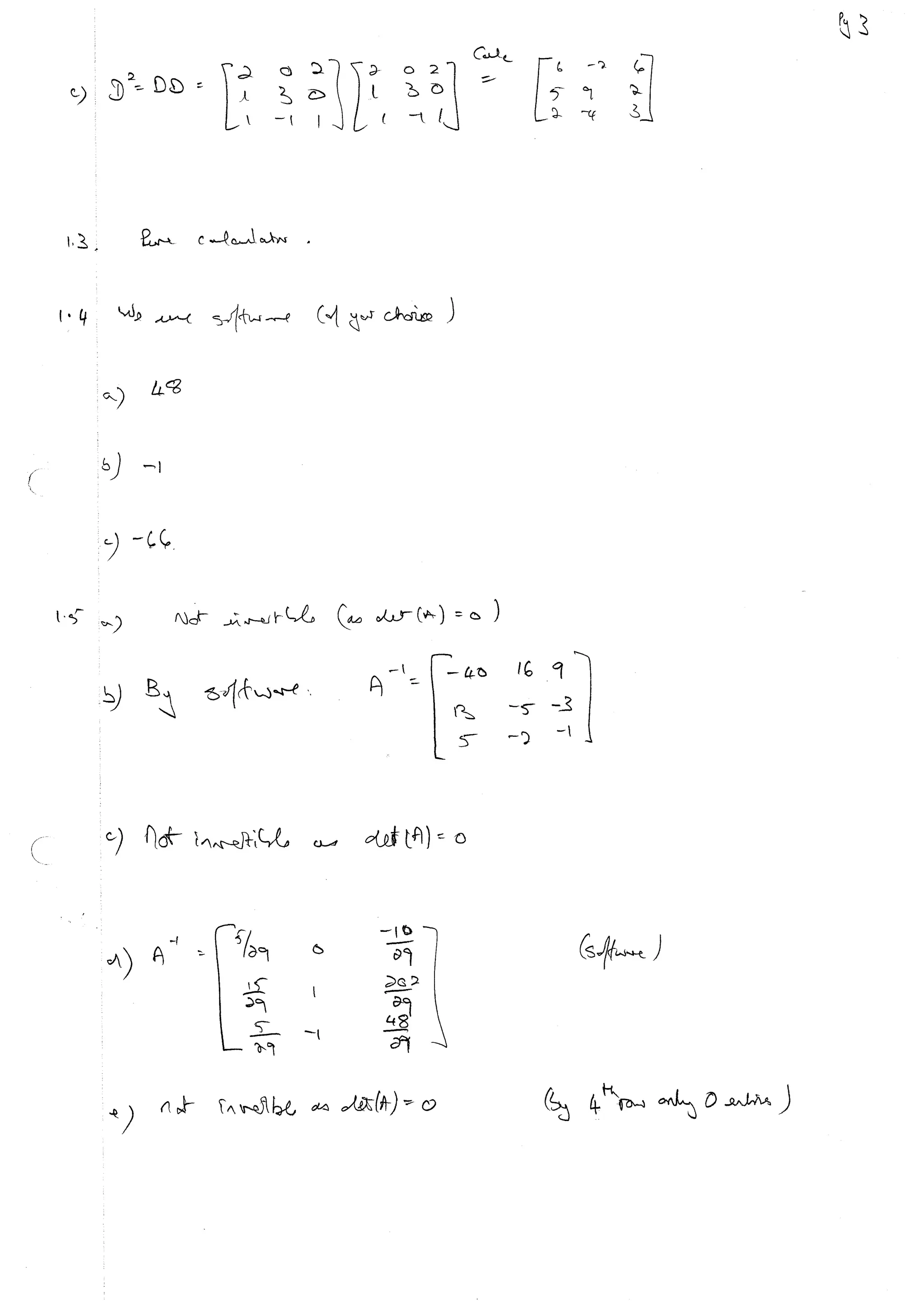 Solutions Matrices.pdf for engineering mathematics | PDF