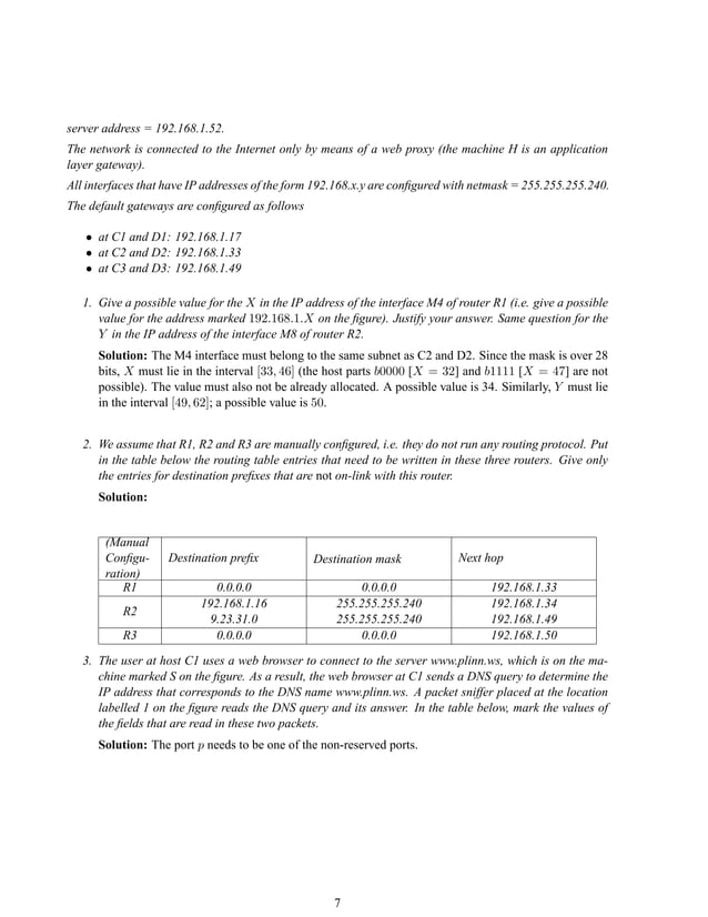 Exercises TCP/IP Networking With Solutions | PDF