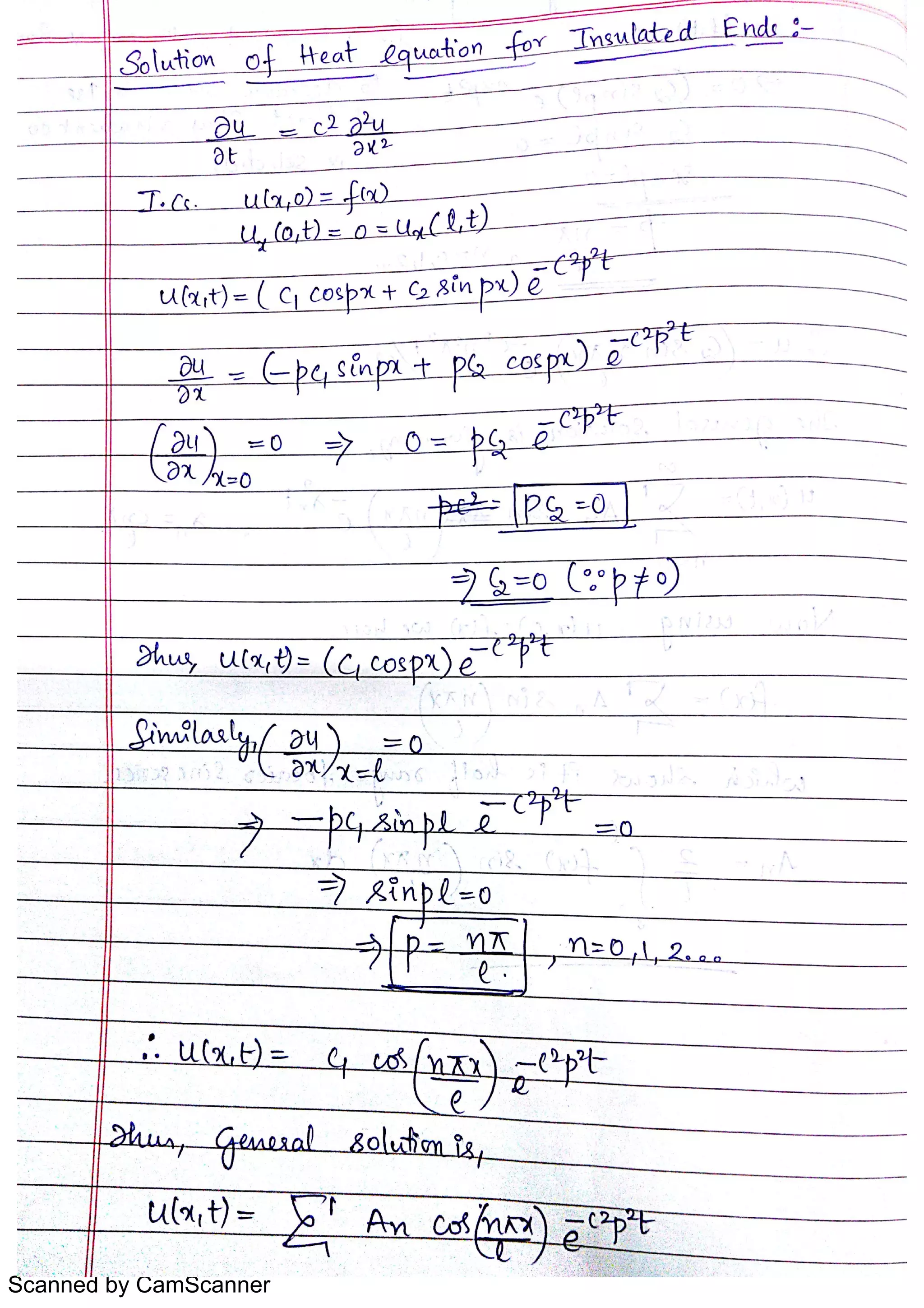 Solutions of heat equation and problems | PDF