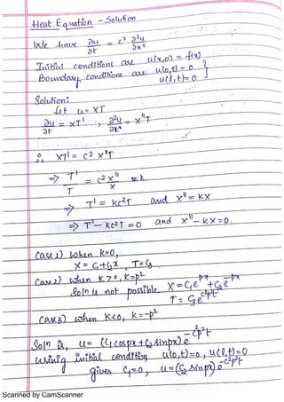 Solutions of heat equation and problems | PDF
