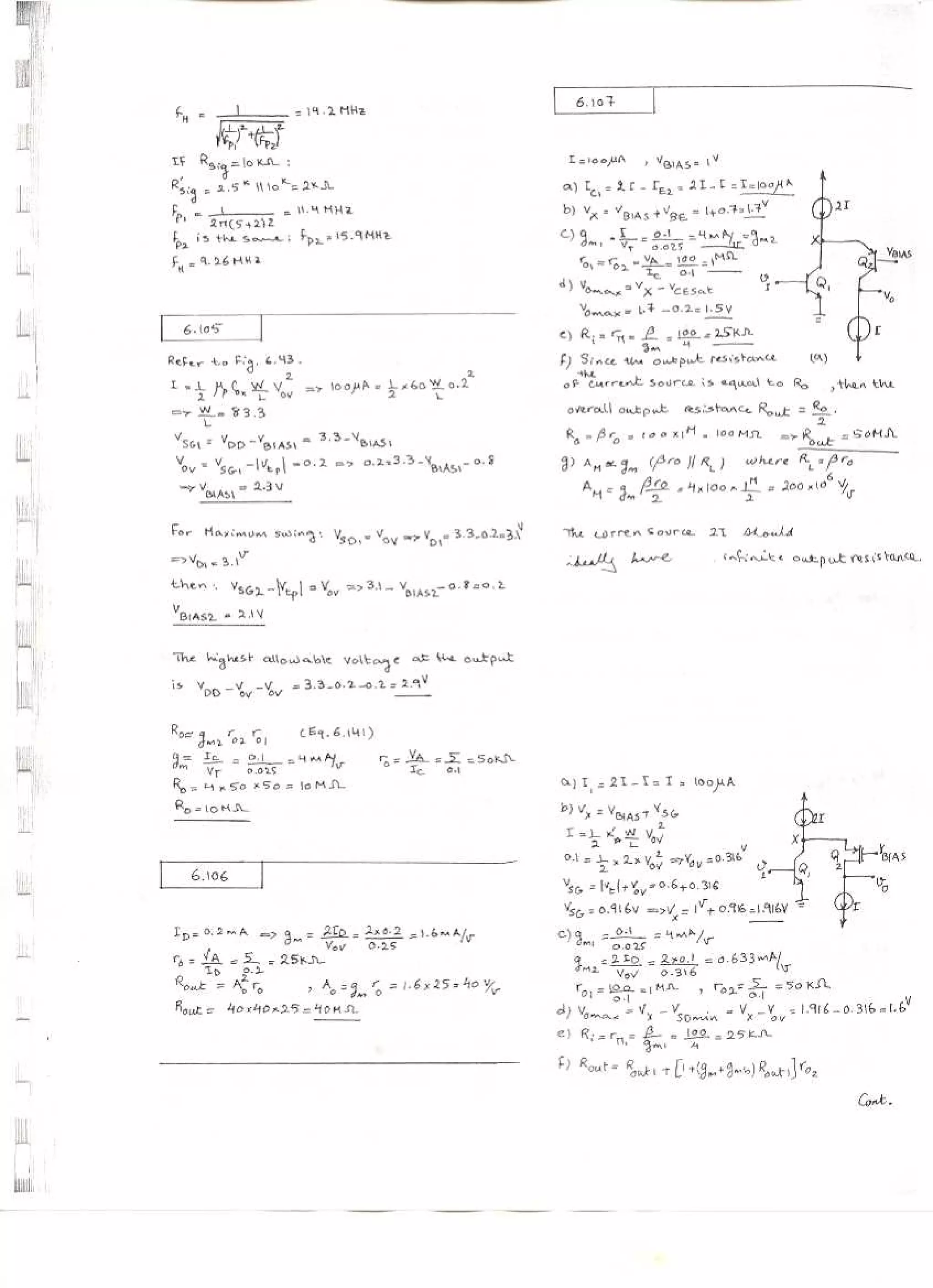 Solutions of sedra and smith | PDF