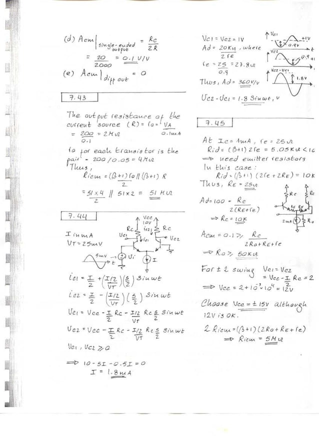 Solutions of sedra and smith | PDF