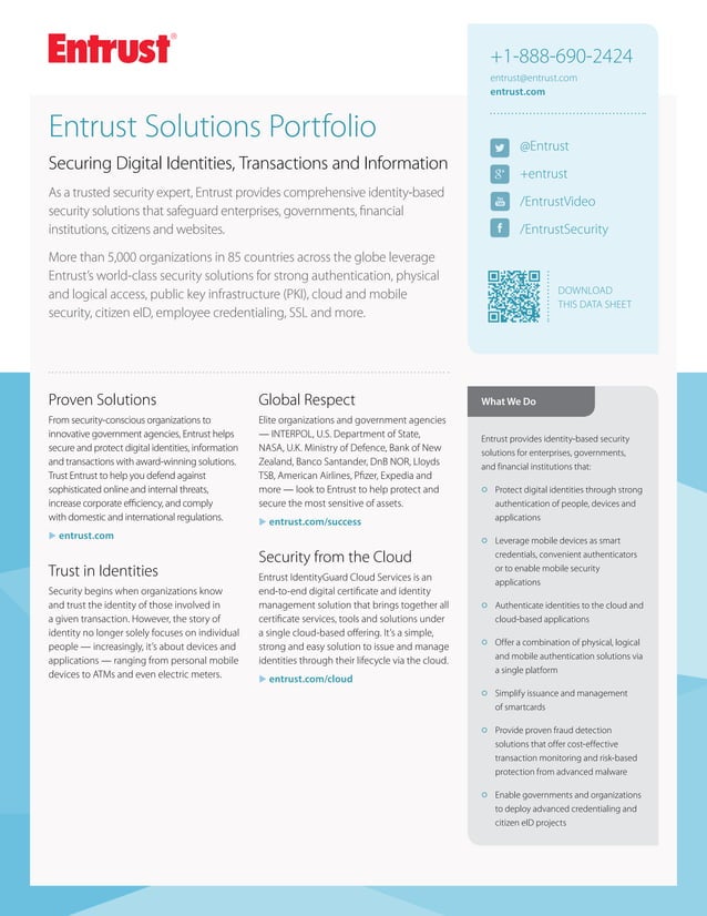 Entrust Solutions Portfolio | PDF