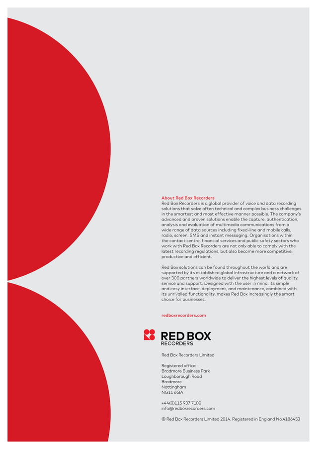 Red Box Recorders Solutions Overview | Voyager Networks | PDF