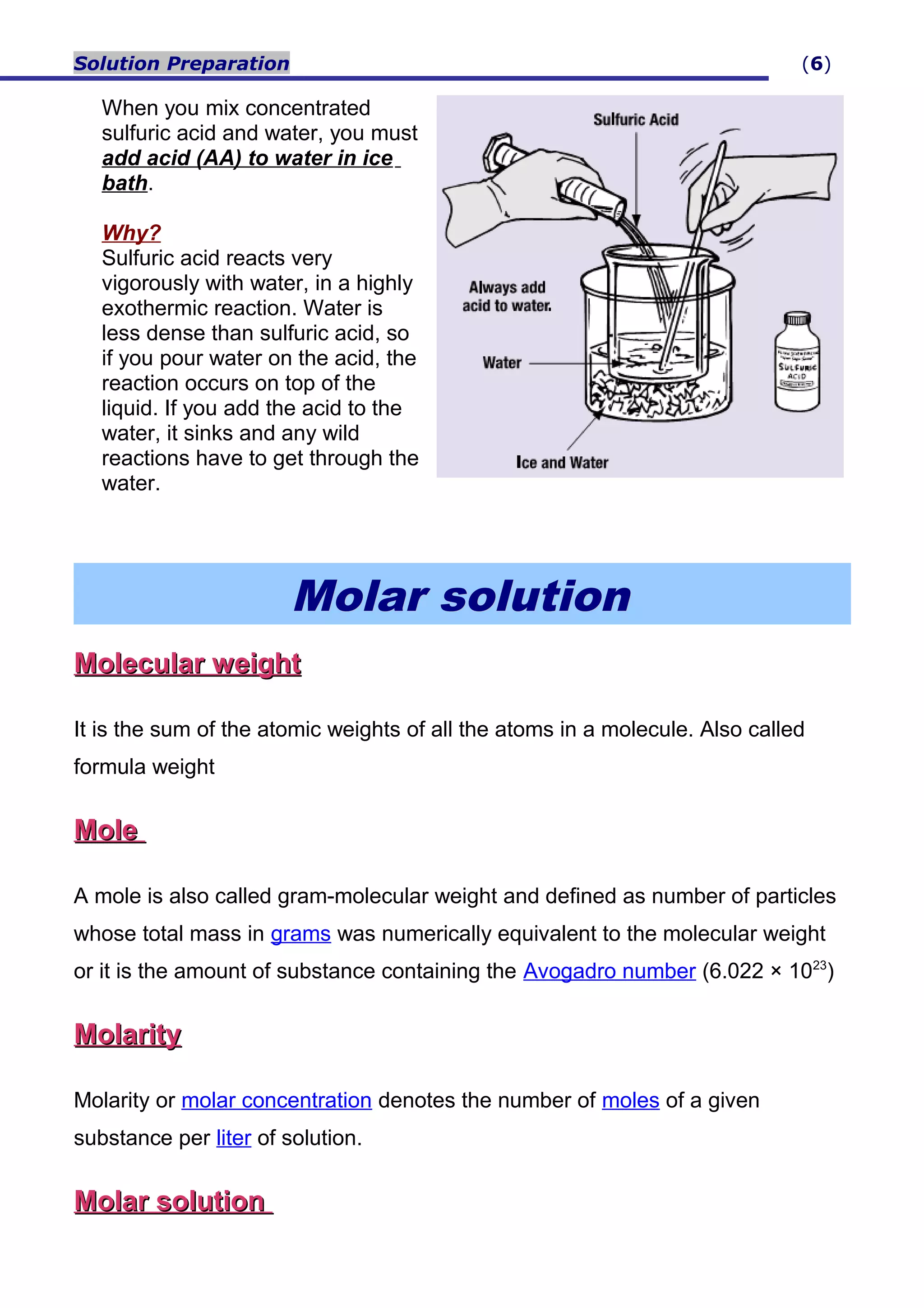 Solutions preparation | DOC