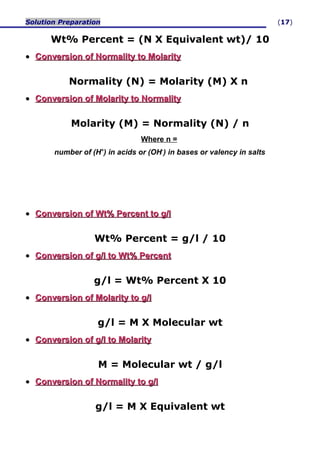Solutions preparation | DOC