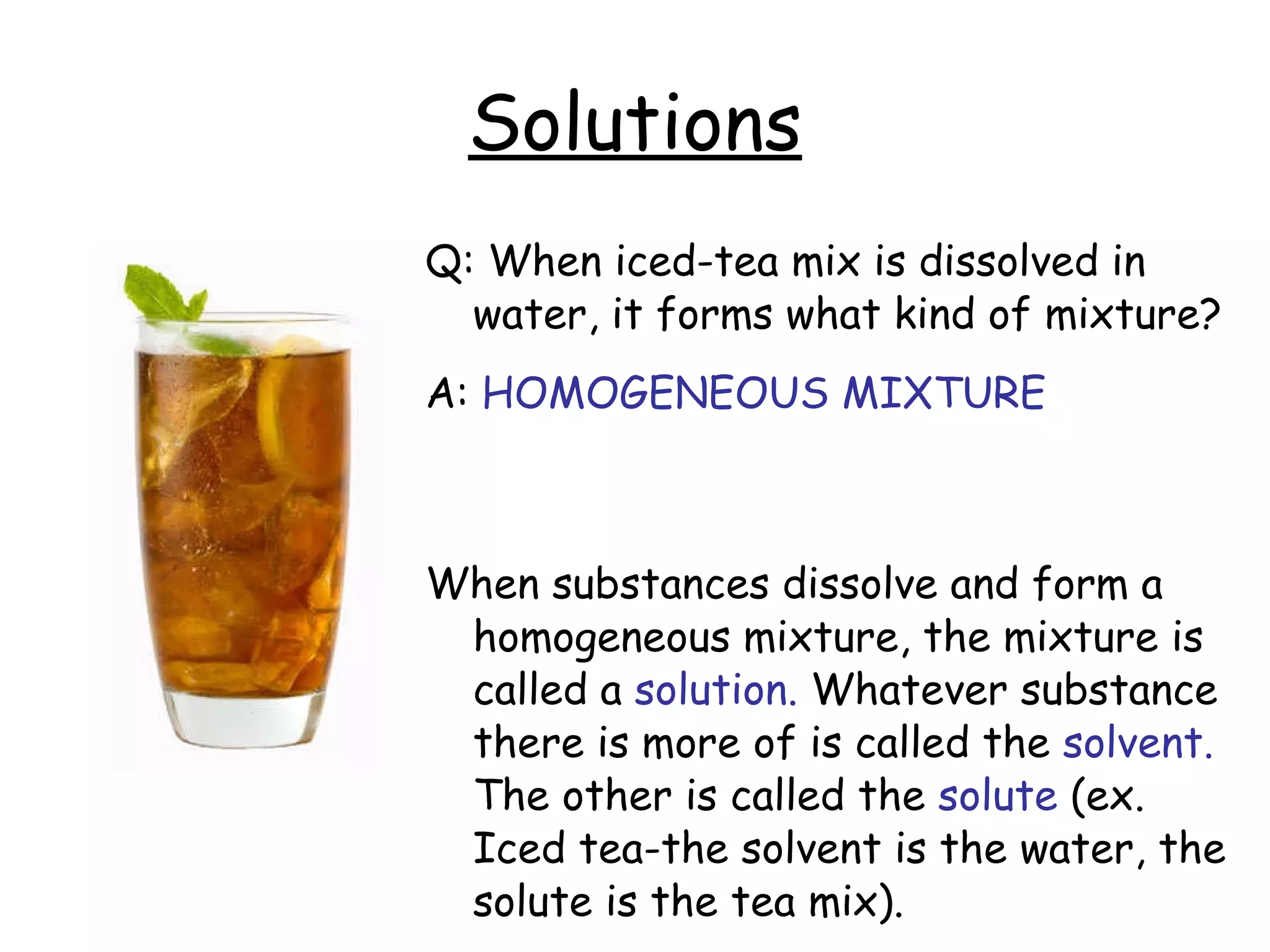 Solutions, suspensions, and colloids | PPT